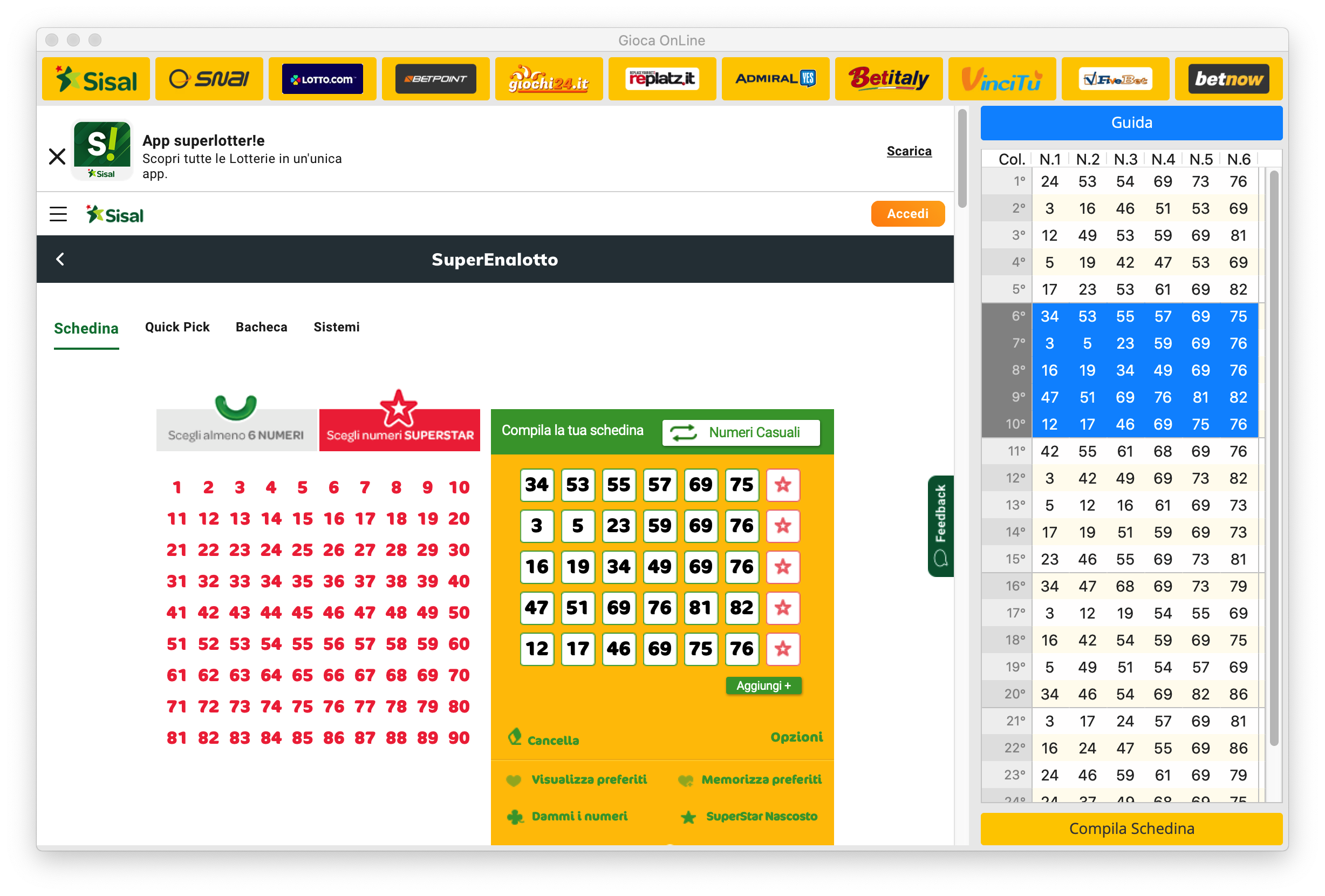 Screenshot programma millionday